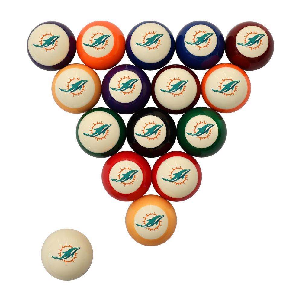 Imperial Miami Dolphins Billiard Balls with Numbers — Game Room Shop