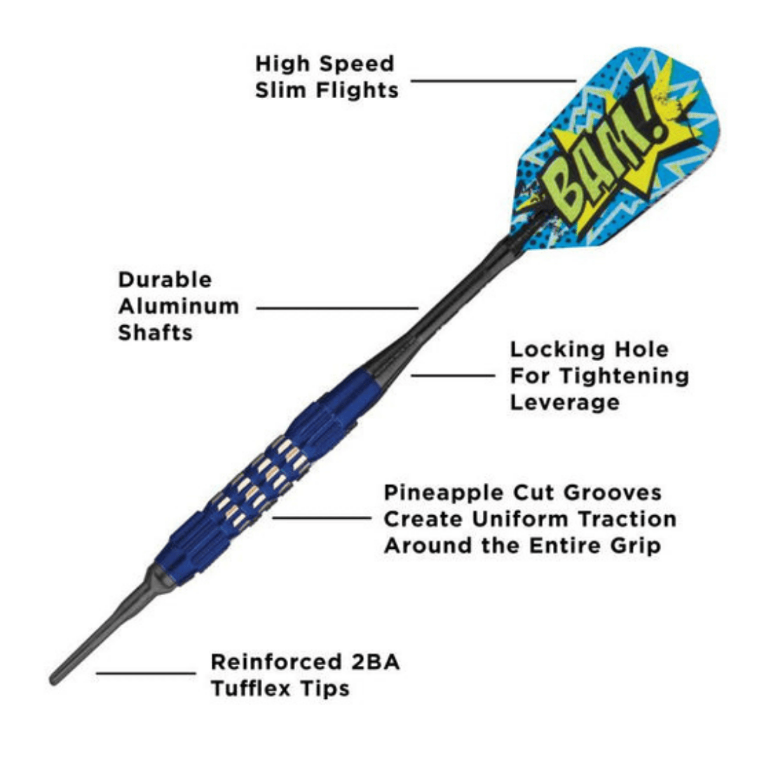 Viper Comix BAM! Soft Tip Darts Blue 18 Grams — Game Room Shop