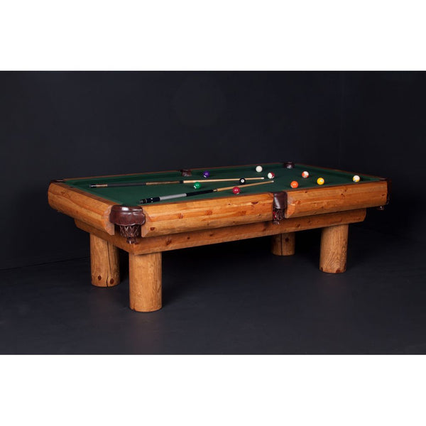 Viking Northwoods Rustic Ponderosa Pine Log Pool Table – Game Room Shop