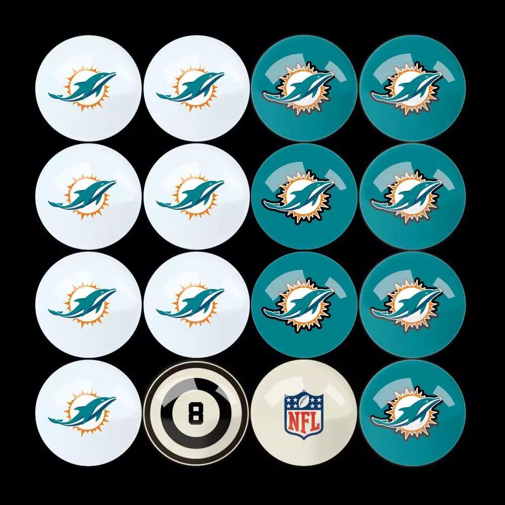 Imperial Miami Dolphins Billiard Balls with Numbers — Game Room Shop